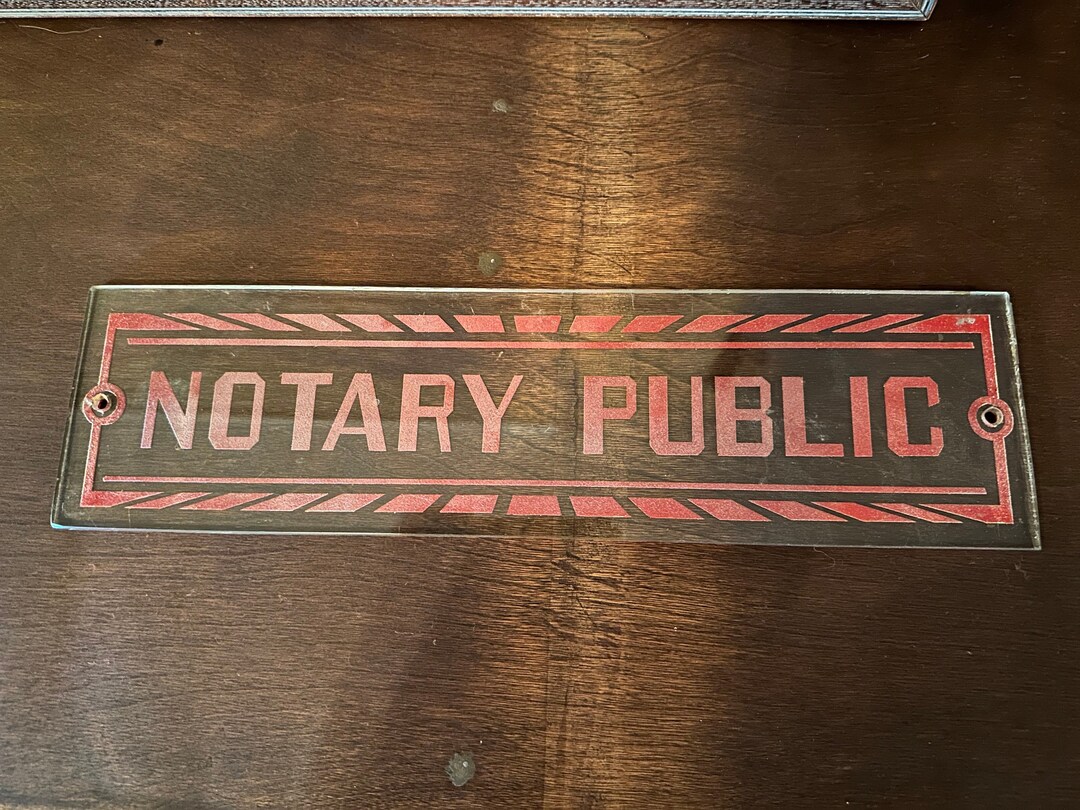 1920s Public Notary Bar Cafe Diner Advertising Glass Sign Smaltz Rare ...