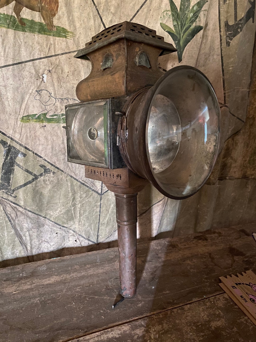 Antique 1900s Steam Locomotive Brass Lamp Railroad Engine Headlight ...