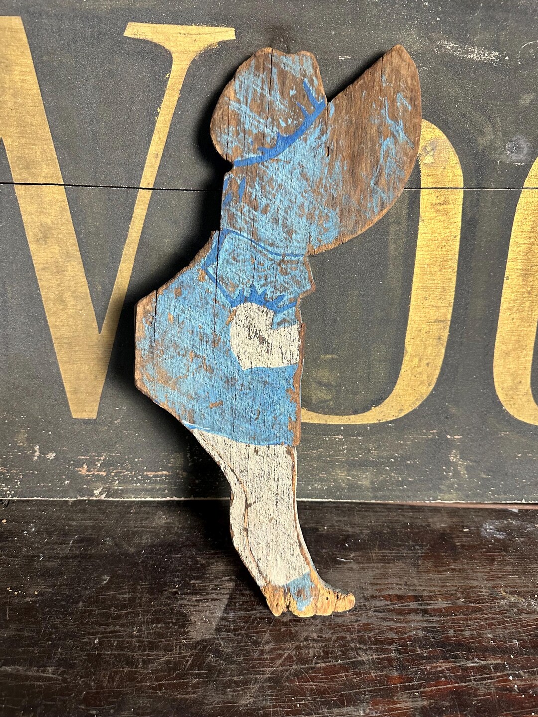 1800s Prairie Girl Lawn Art Primitive Country Folk Art Robin Egg Blue ...