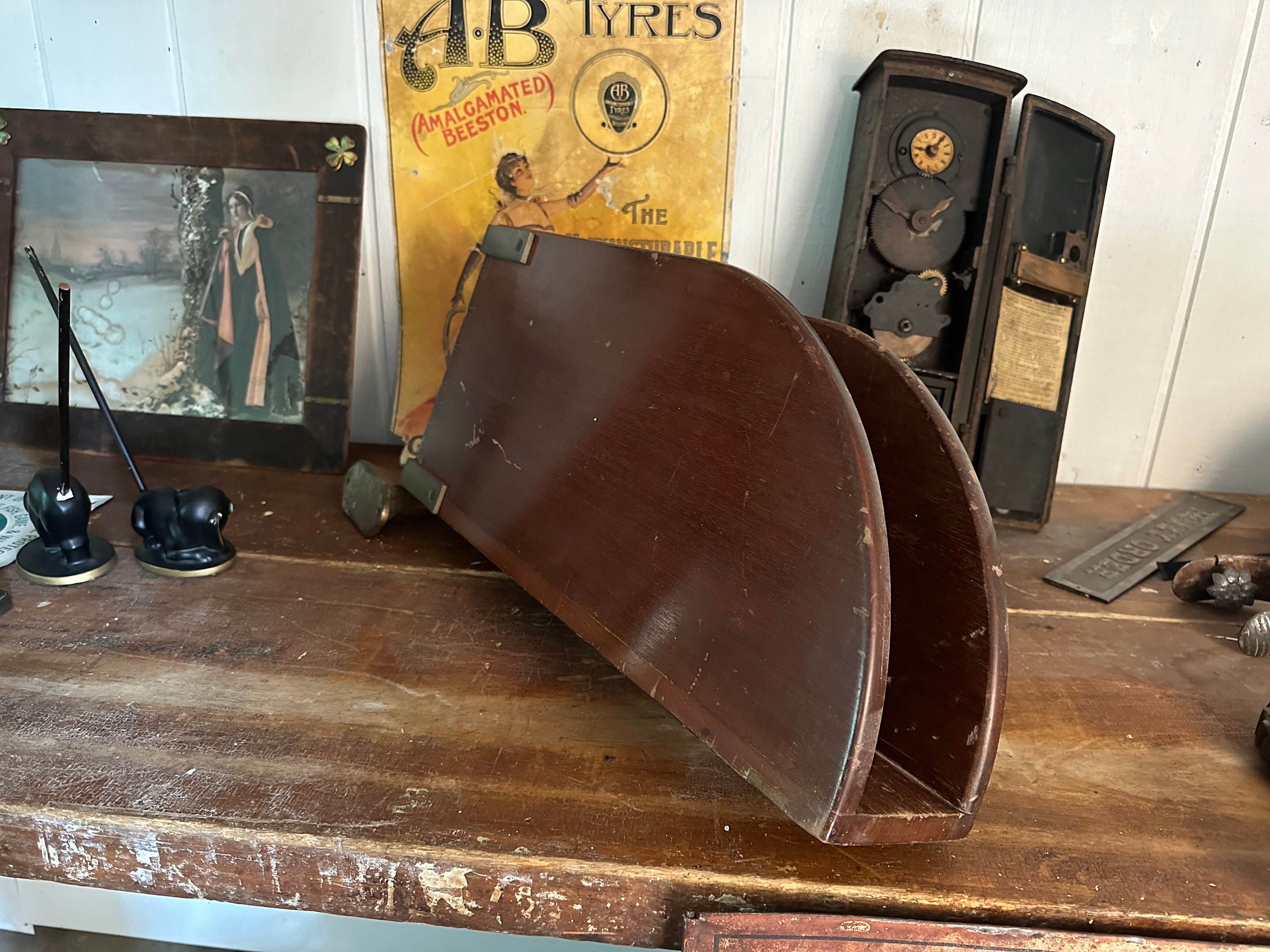 1890s Swing Out Industrial Brass Drafting Table Ledger Shelf Arm Office ...