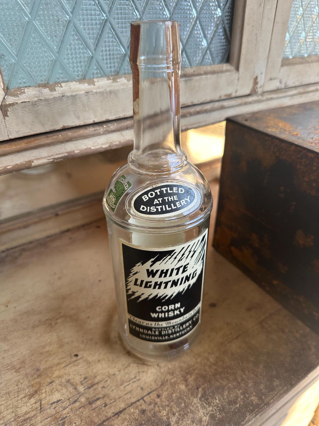 VERY RARE Vintage White Lightning Corn Whiskey 11” Bottle Mountain Dew ...