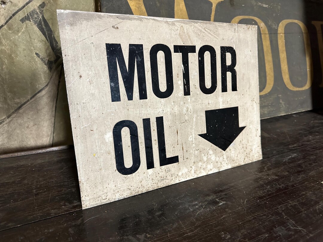 1970 Motor Oil Sign Garage Advertising Petro Gas Station Gulf Texaco ...
