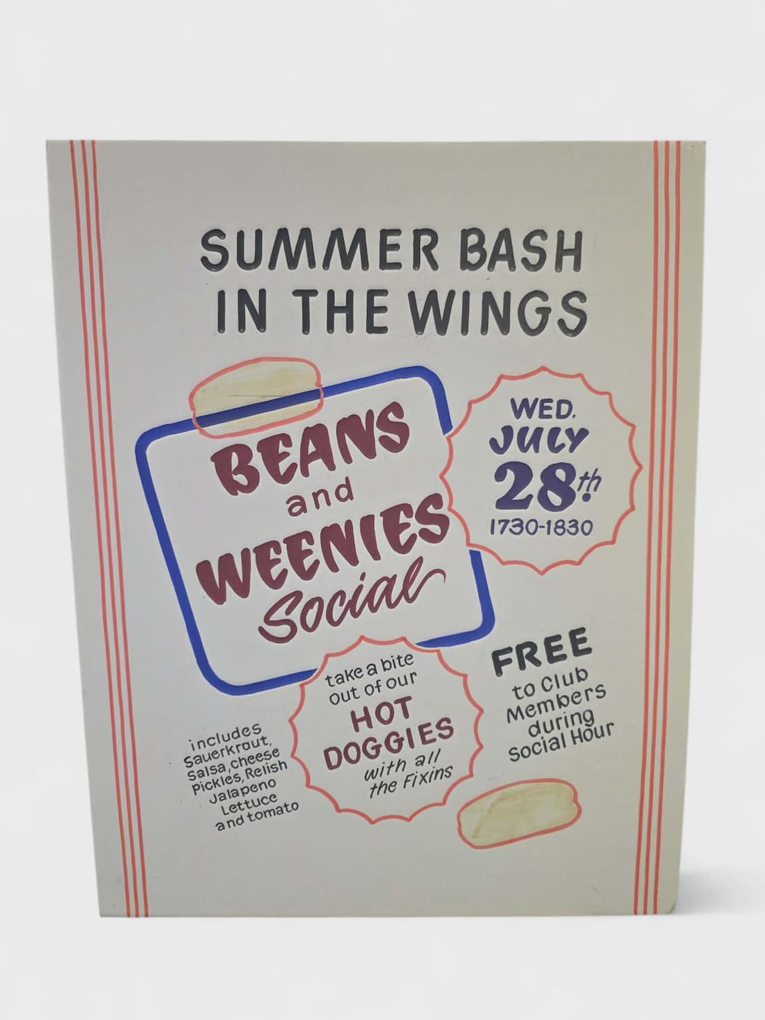 Vintage 1940s Club Event Flyer "beans and Weenies Social" Summer Bash ...