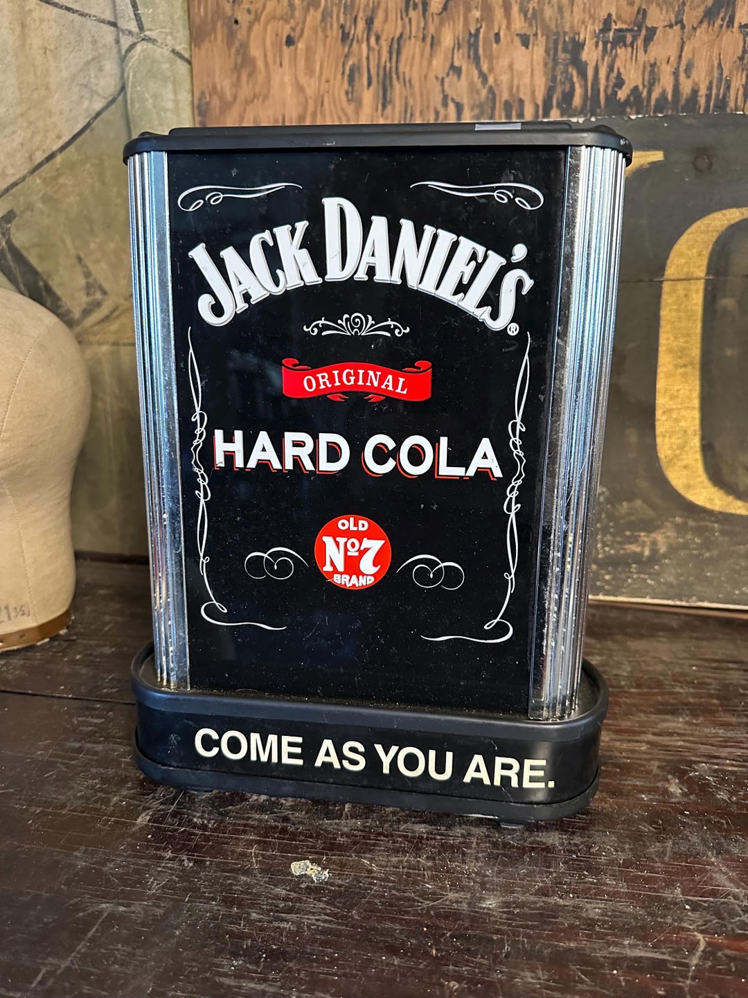 Vintage JACK DANIEL'S Hard Cola Come as YOU Are Bar Display Sign ...