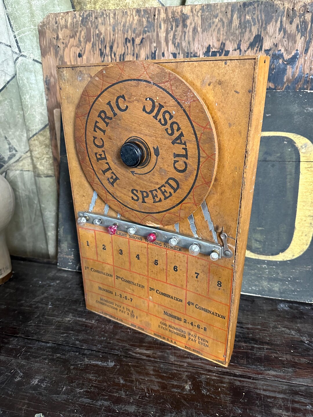 1930s J Pressman NY Trade Simulator Bar Wheel Coin Op Gambling Casino ...