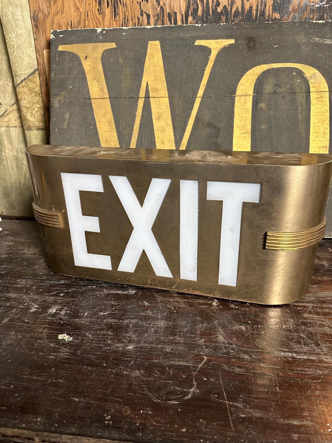 Antique Exit Light Sign Advertising Light Bar Restaurant Cafe Store ...