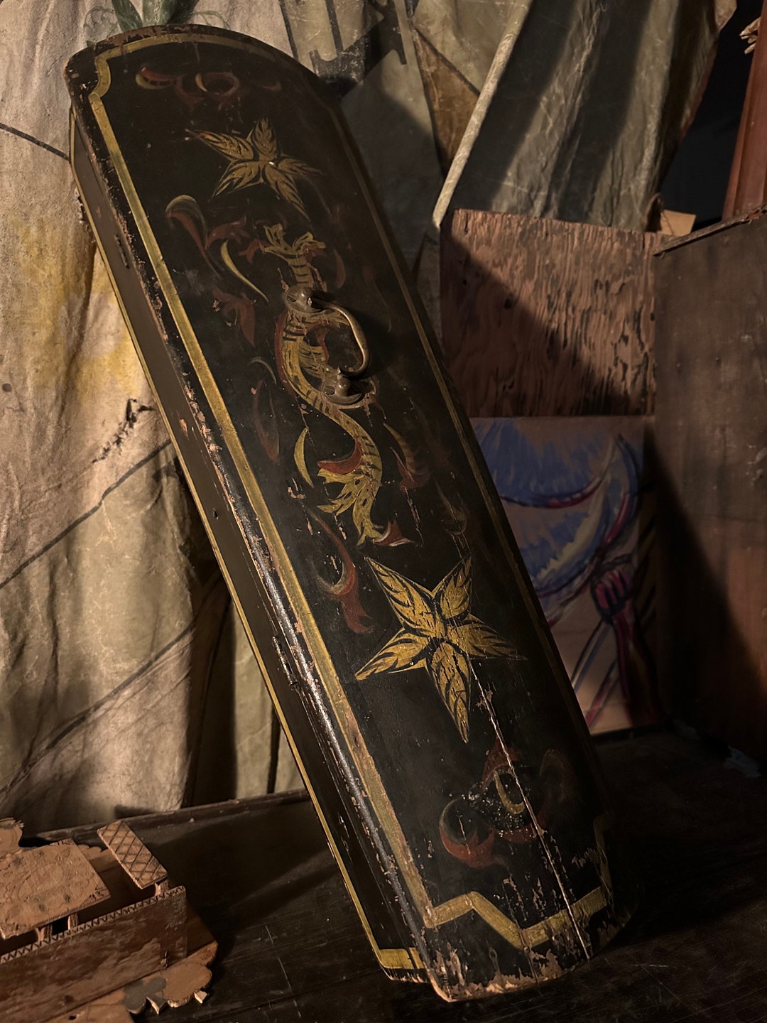 Antique Violin Case Coffin Style Old Brass Hardware Possibly French ...