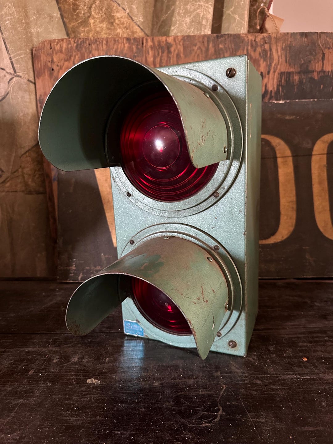 Antique Vintage Stop Light Sign Ohio Garage Gas Oil Advertising Lamp ...