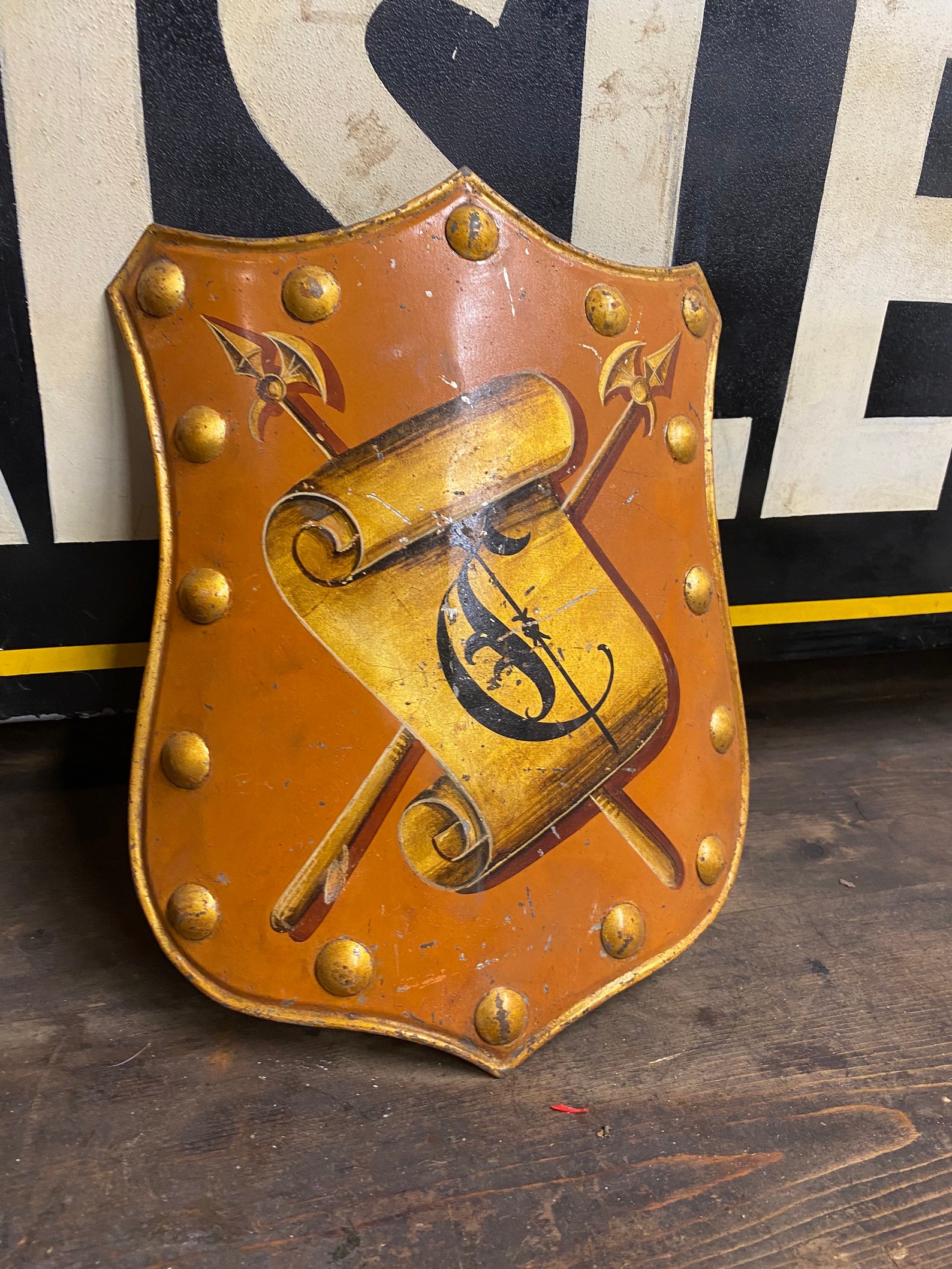 Vintage 1800s Shield Armor Lodge Sign C Antique Folk Art - Etsy