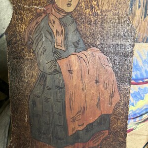 1904 Antique Folk Art Dutch Carving Sign Advertising Farmhouse Country ...