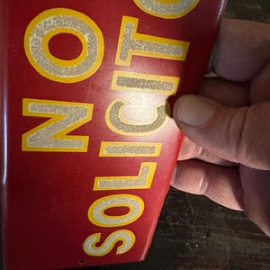 1950s Smaltz No Solicitor Sign Advertising Folk Art Country Gas Oil ...