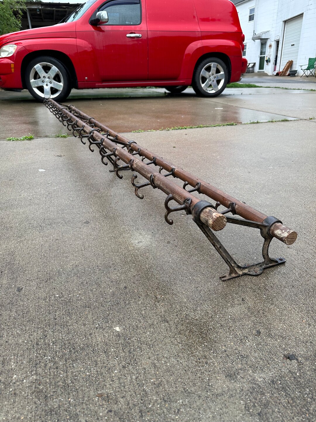 Antique 1880s 10’ Train Railroad Luggage Rack Shelf Industrial Clothing ...