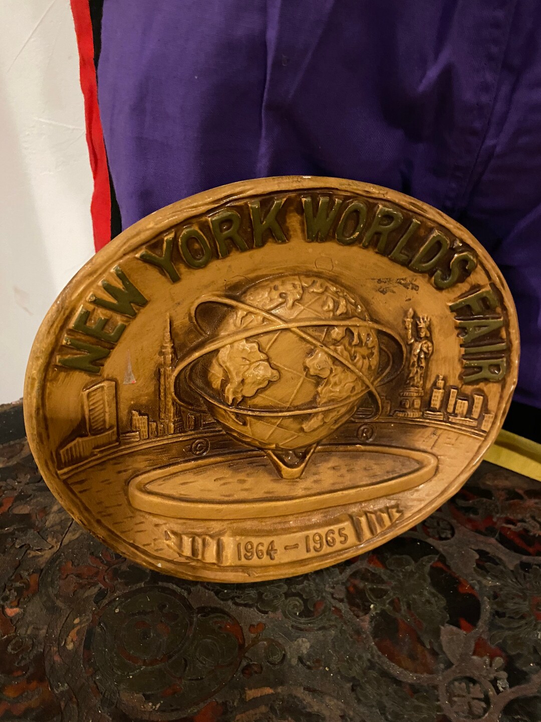 1964-1965 New York State Fair Plaque Chalkware Sign Wall Hanging Empire ...