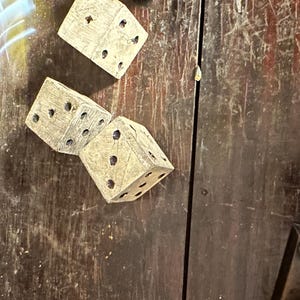 Antique 1900's Wooden Dice Folk Art Store Display Painted Set 4 ...