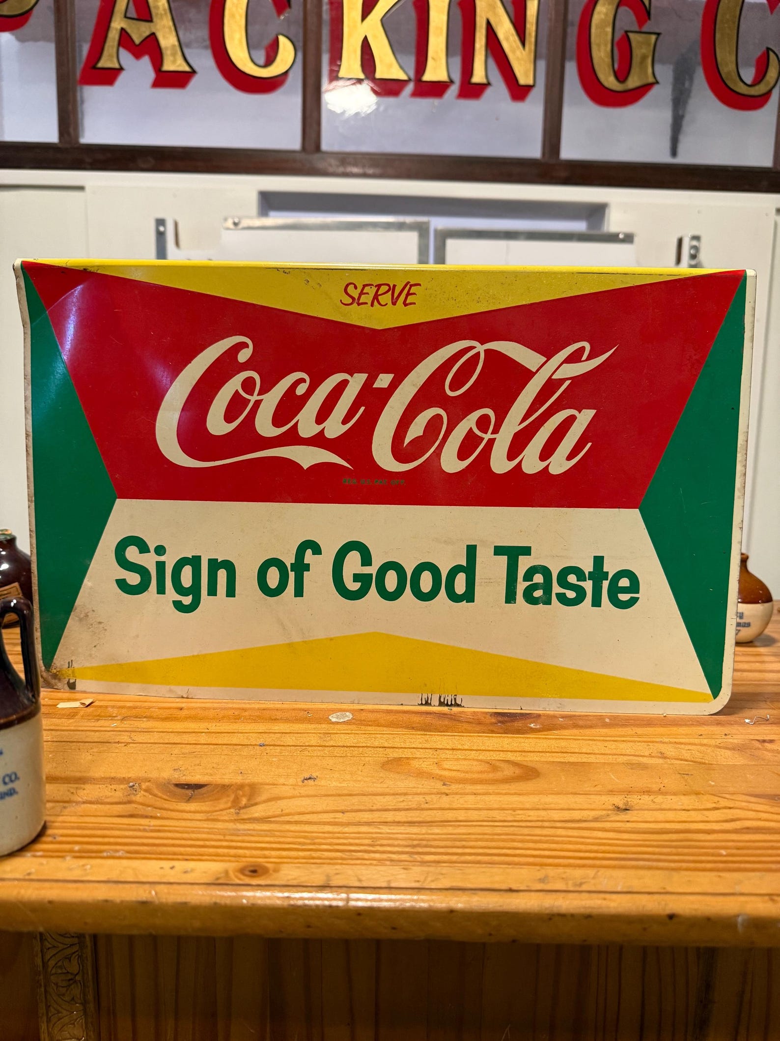 Vintage 1950s Double-sided Coca-cola Metal Sign – "sign of Good Taste ...