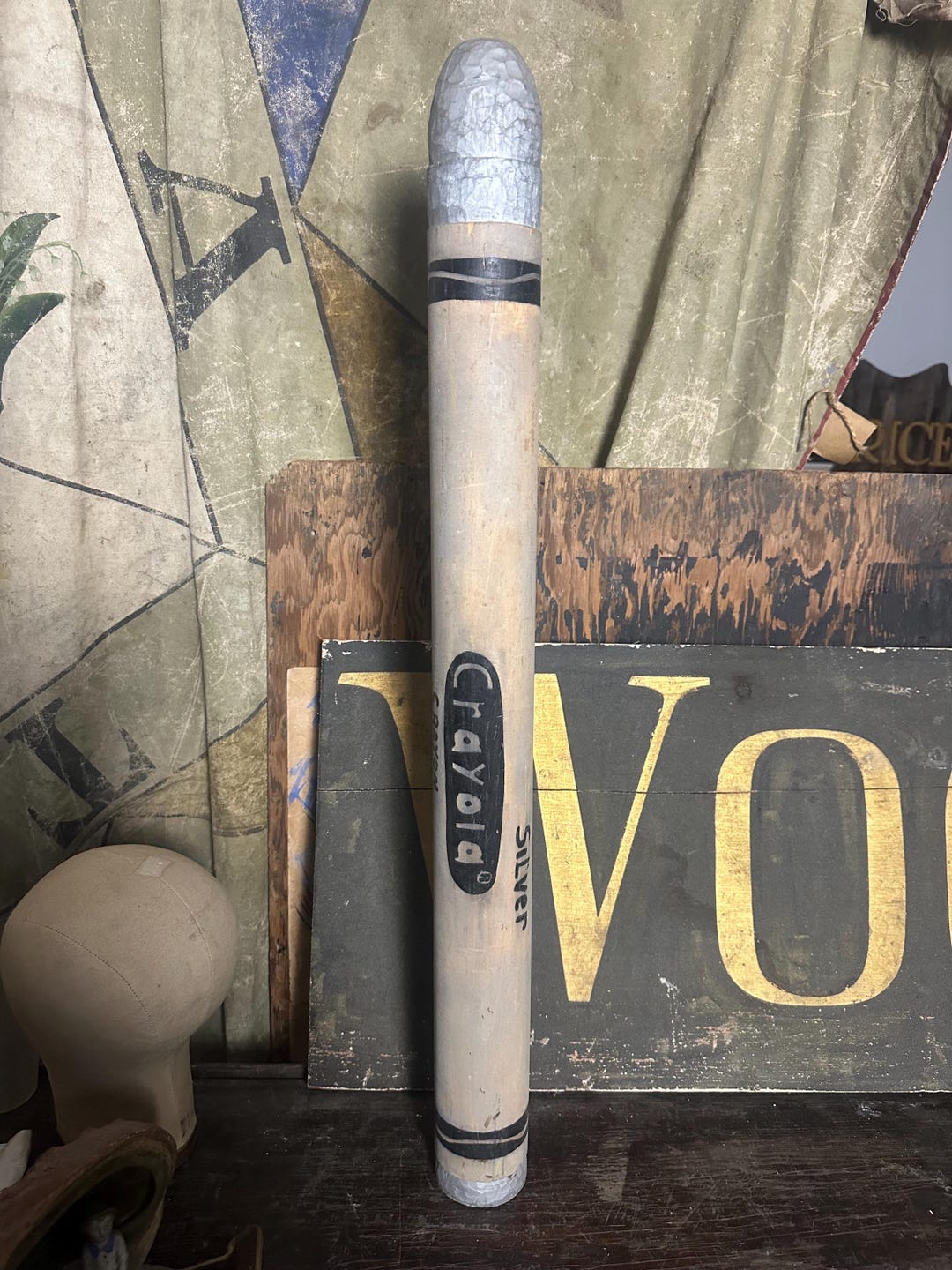 VTG Crayola Sign Country Folk Art Trade Advertising Bar Pop Art Studio ...