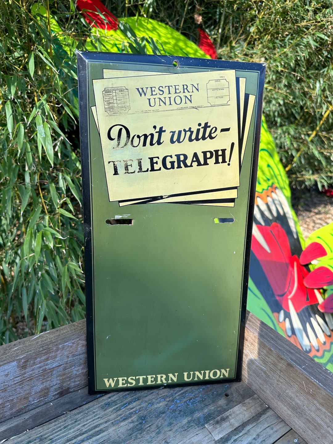 1920s Western Union Telegraph Office Sign Calendar Rare Advertising ...