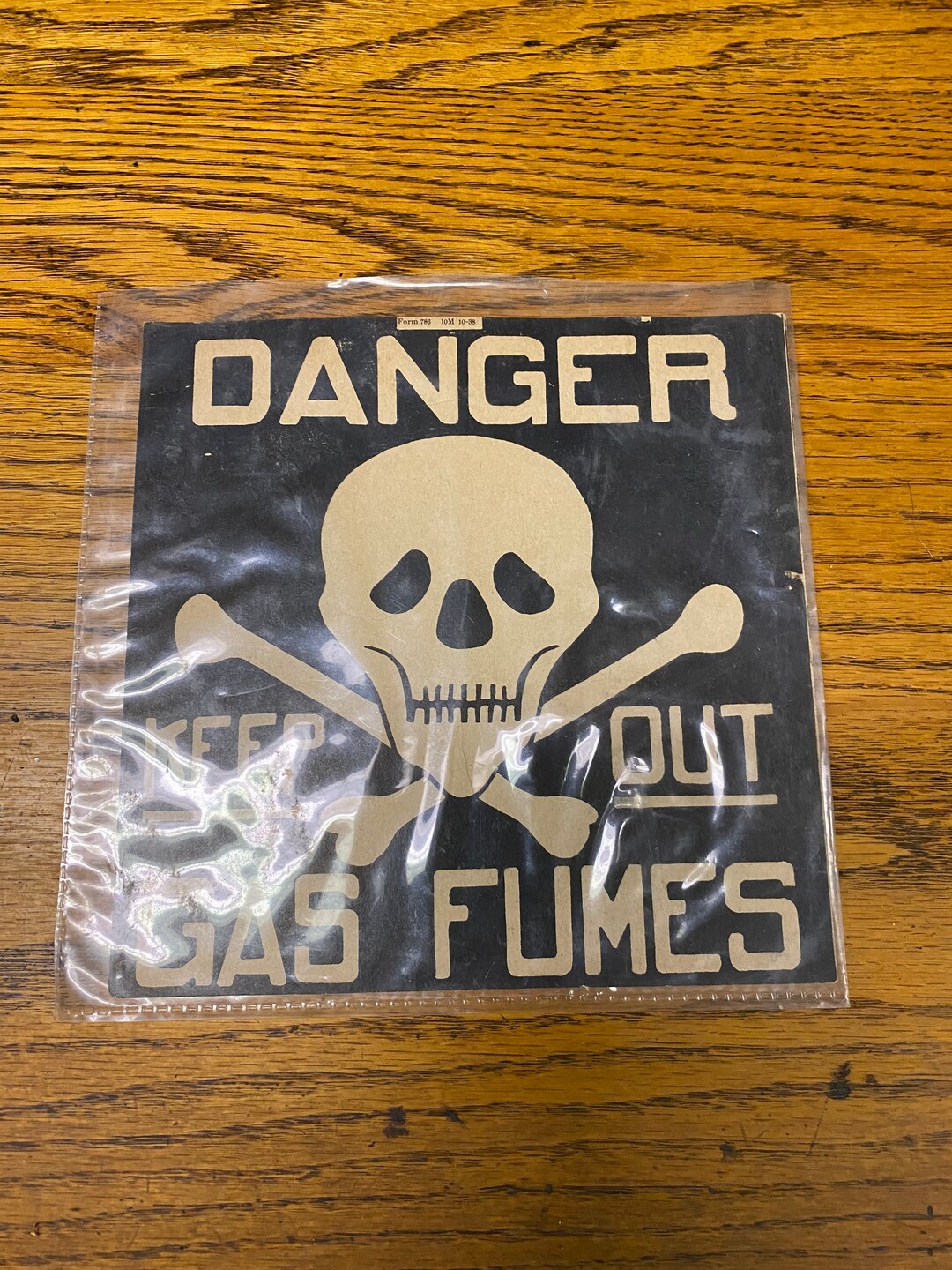 1930s Danger Keep Out Gas Fumes Paper Sign Skull and Cross Bone ...