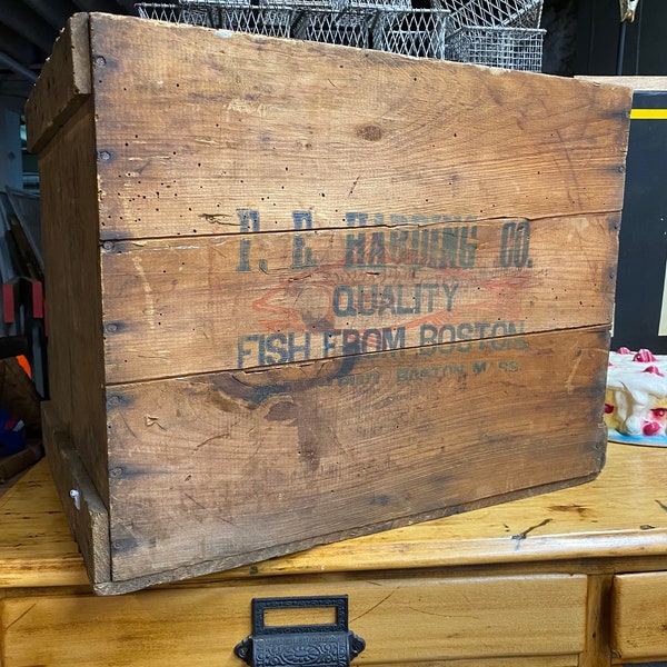 Antique Wooden Fish Box - Etsy