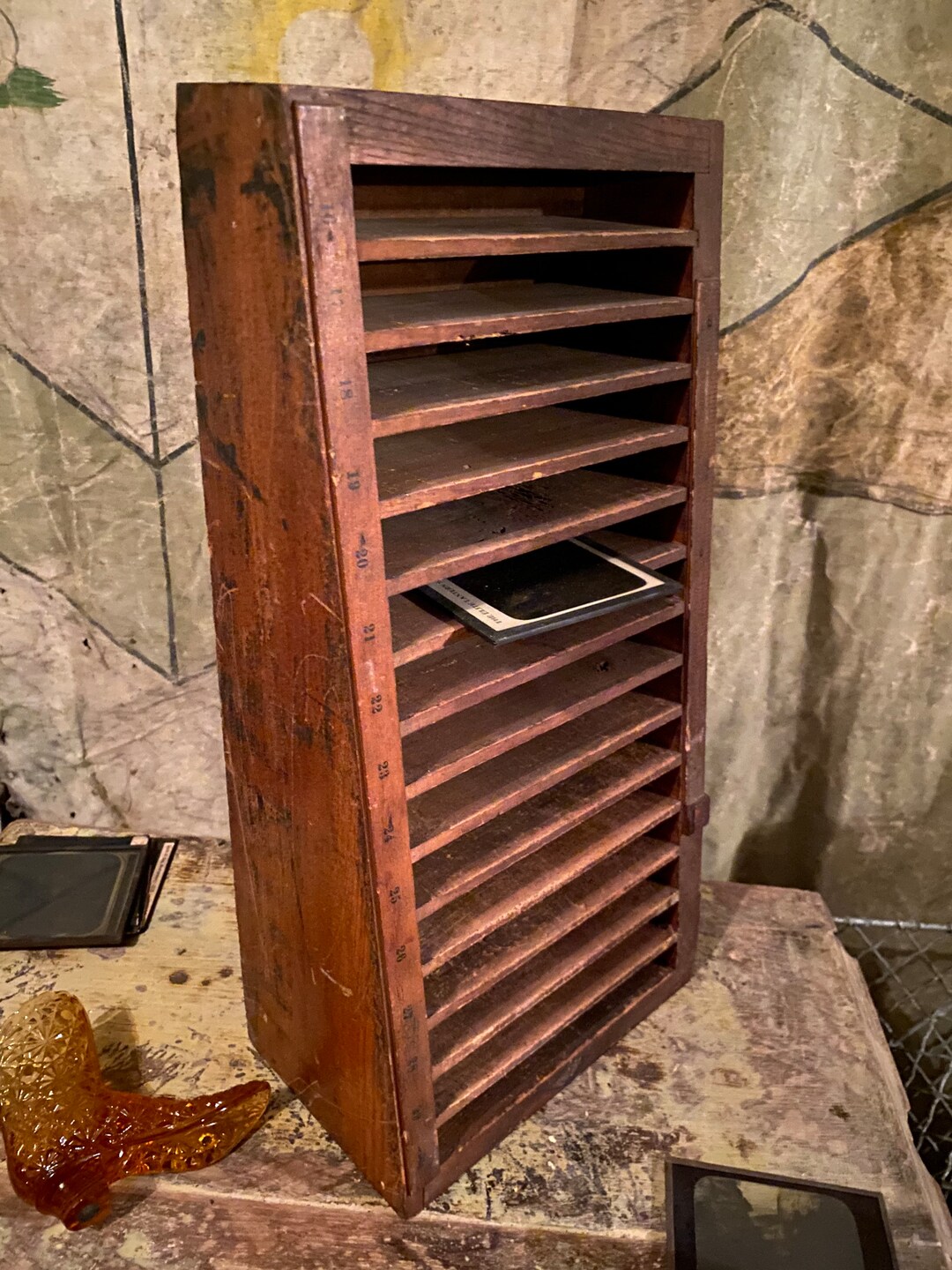 1900s Mini Hamilton Printer Apothecary Cabinet Country Industrial ...