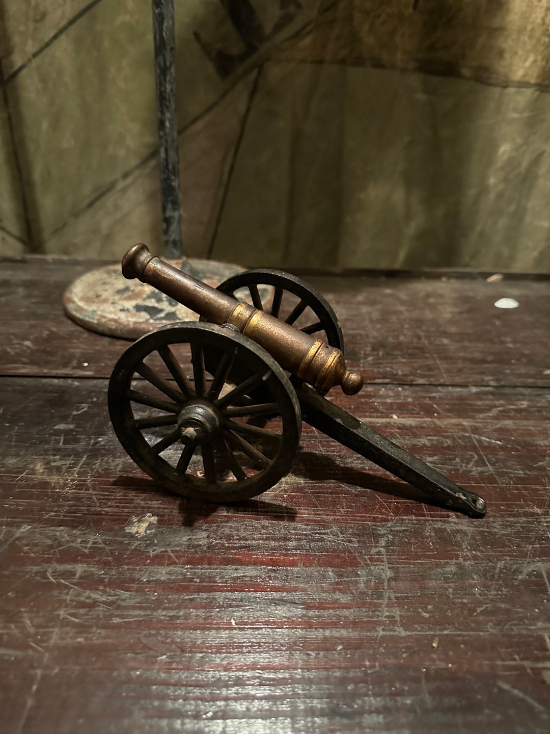 1900s Antique Solid Brass Mini Cannon Civil War Toy Kid Fuse Victorian ...