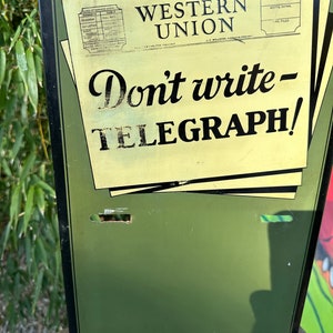 1920s Western Union Telegraph Office Sign Calendar Rare Advertising ...