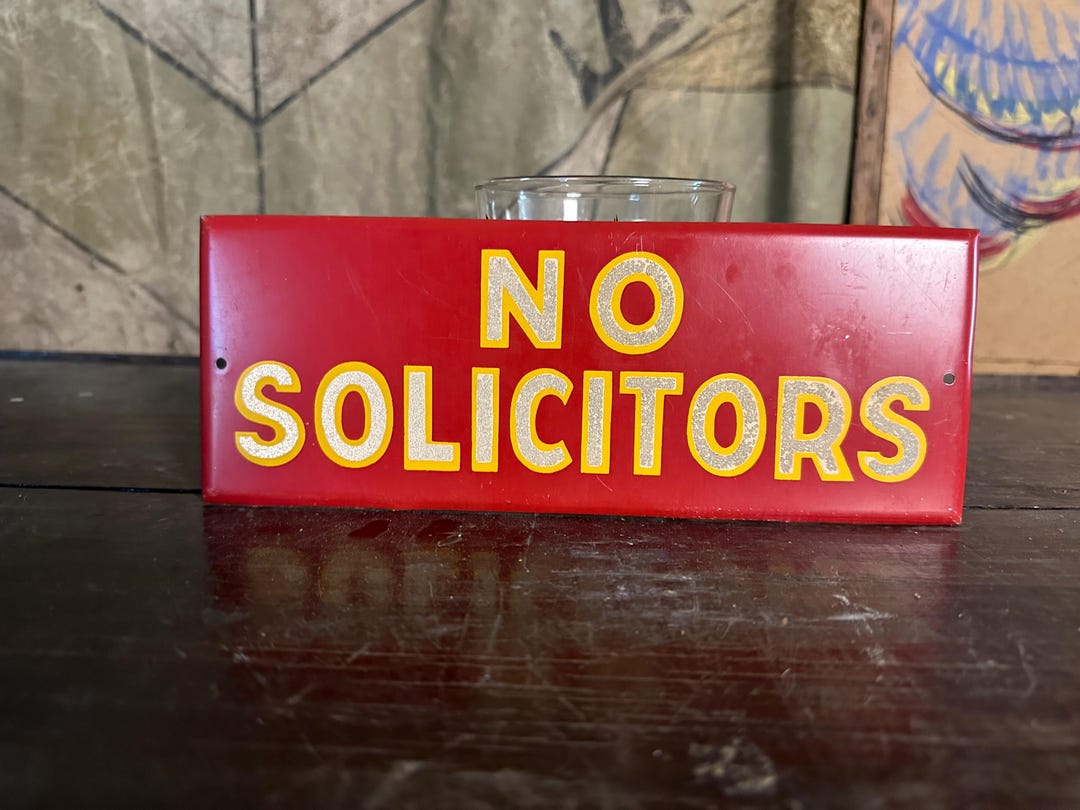 1950s Smaltz No Solicitor Sign Advertising Folk Art Country Gas Oil ...