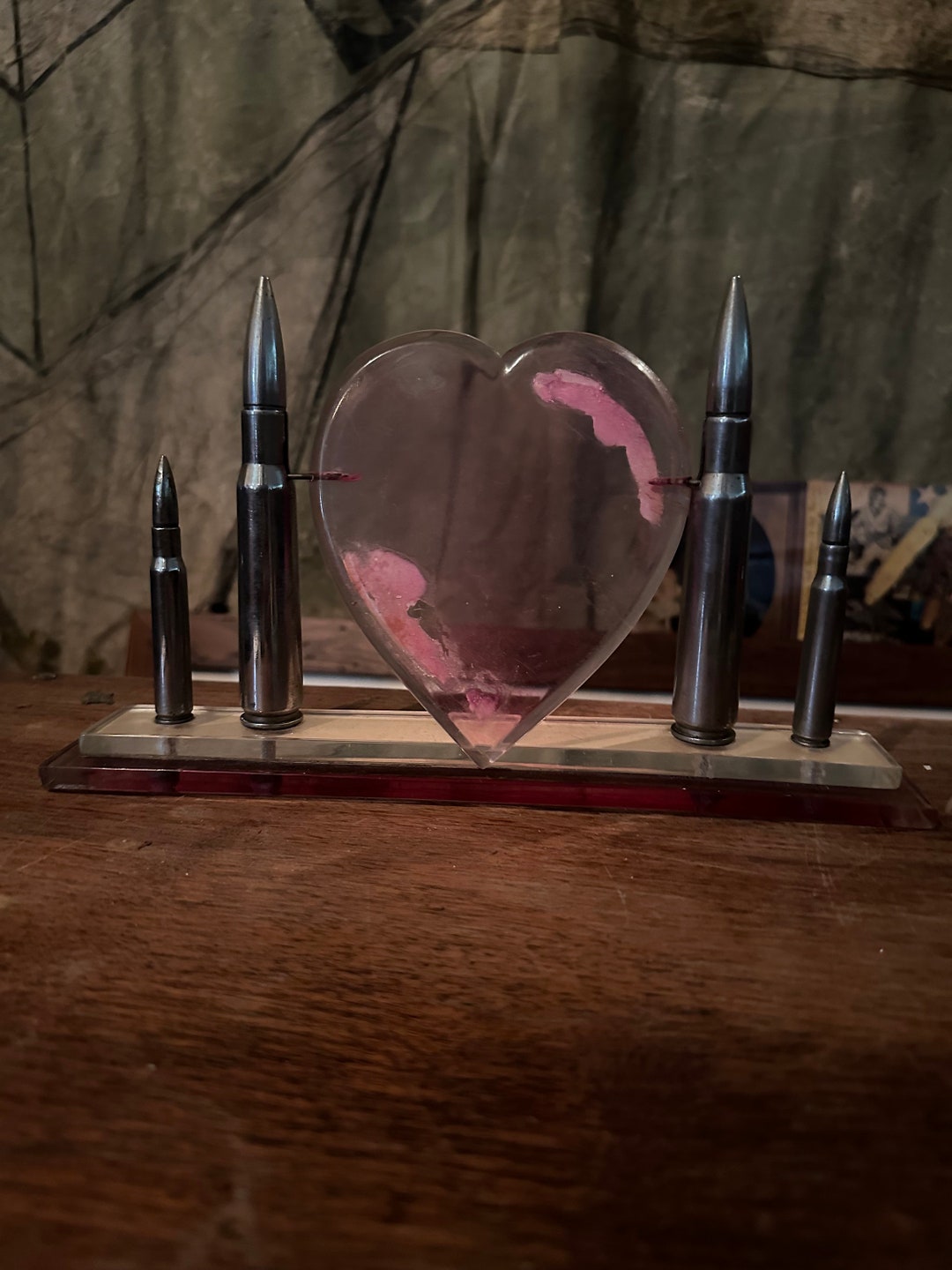 Heart Bullet Trench Art Table Art Heart Picture Frame Love Ww2 Aurora ...
