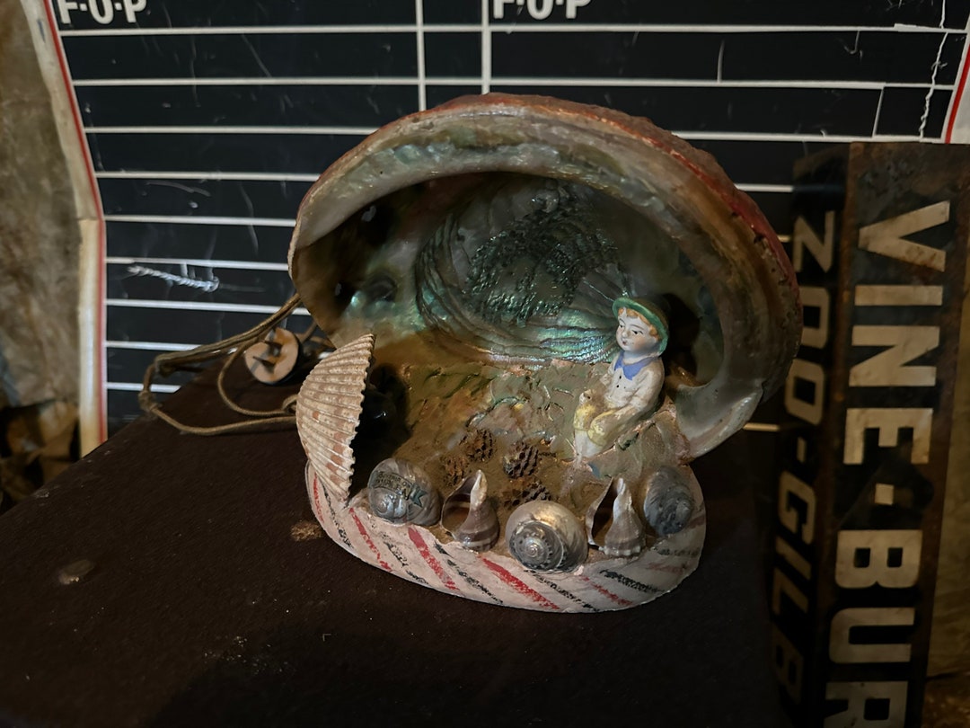 VTG 1920s Art Nouveau Nautilus Seashell Sea Shell Figure Desk Lamp ...