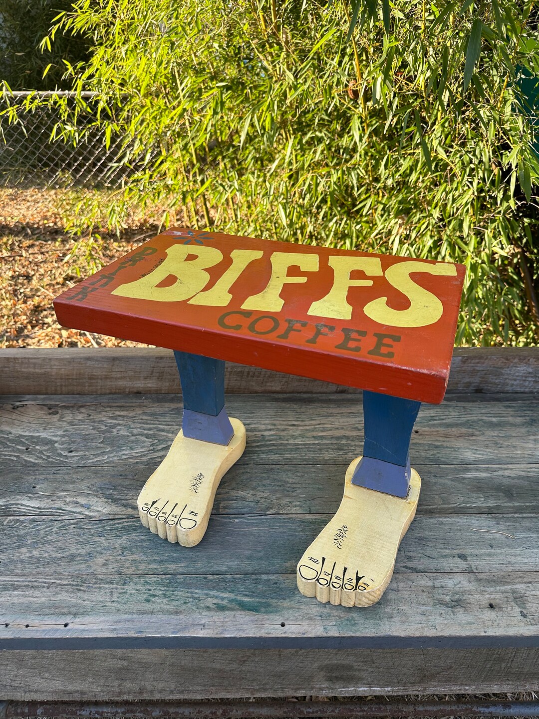 Antique 1960s Biffs Coffee Folk Art Advertise Sign Arkansas Farmhouse ...