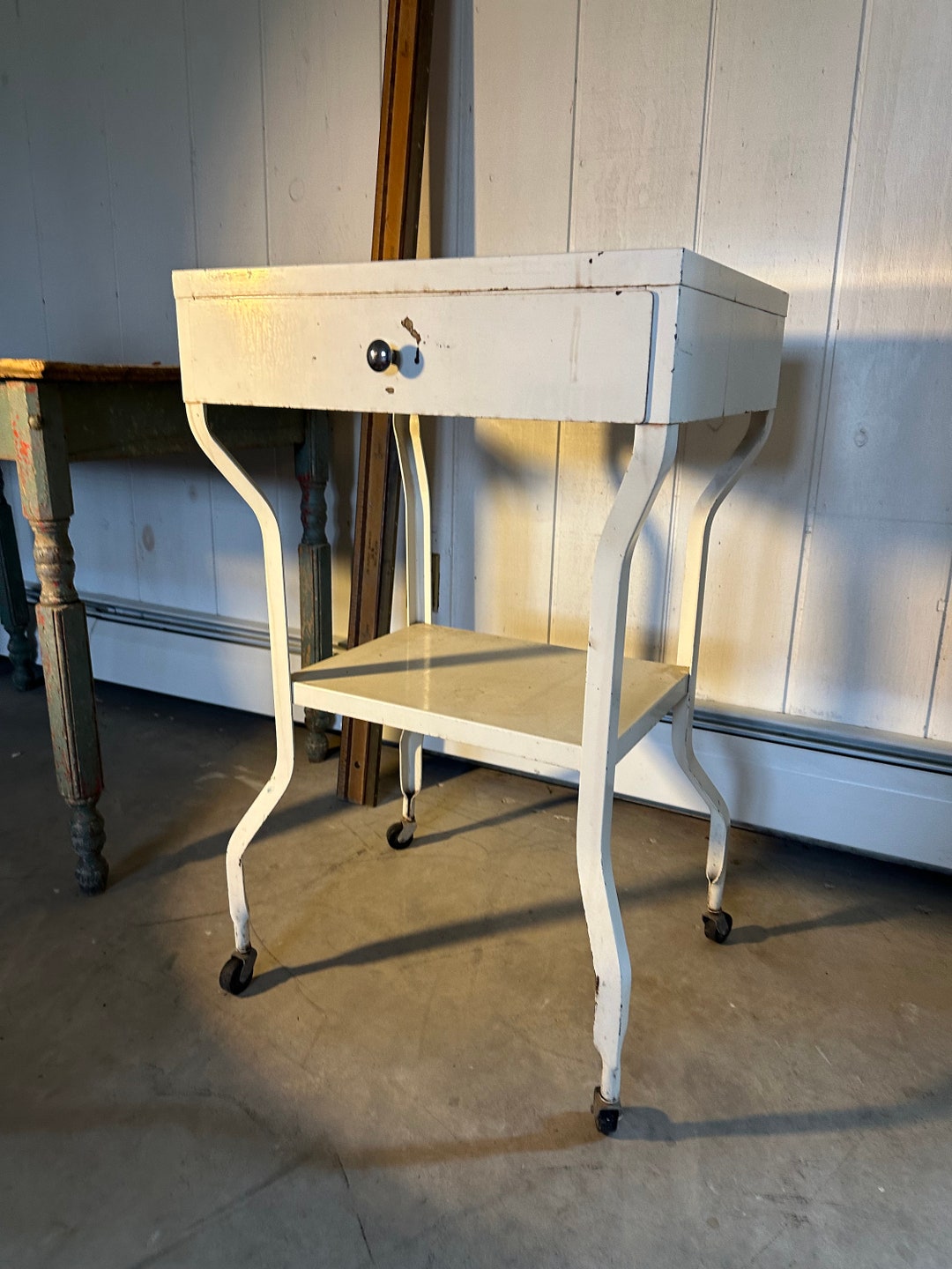 1900s Antique Medical End Table Kitchen Industrial Dental Rustic ...
