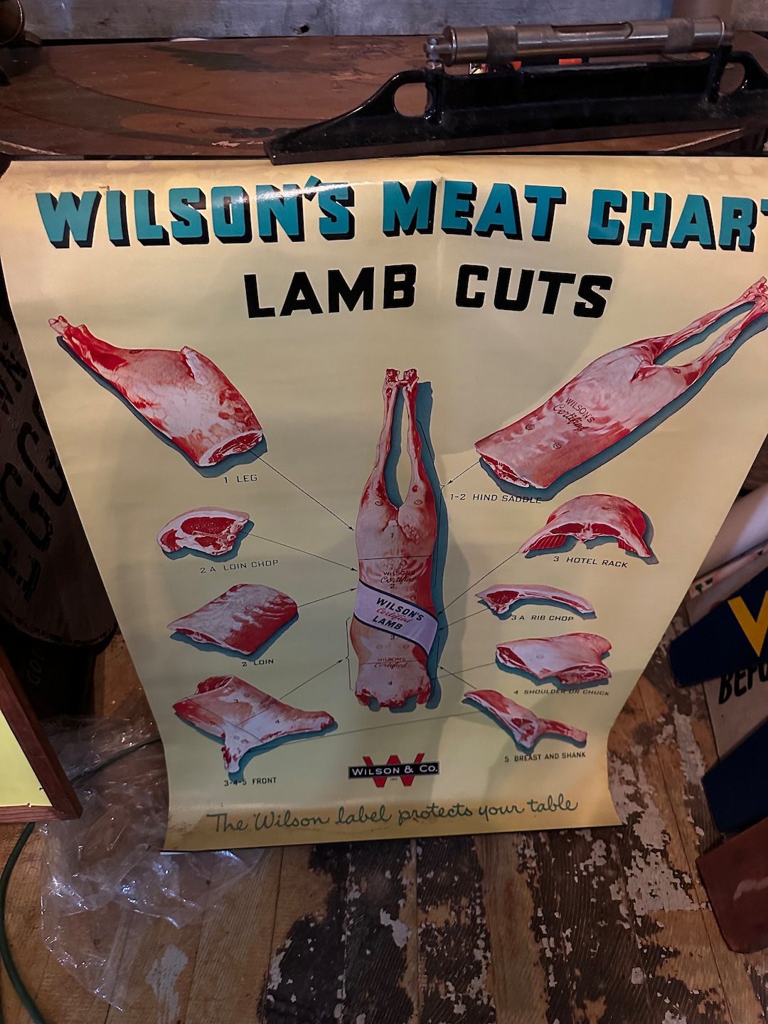 1950s Wilsons Meat Chart Butchering Butcher Lamb Cuts Kitchen - Etsy