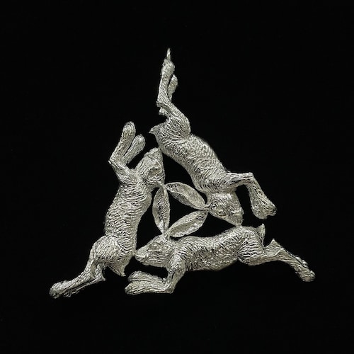 Triple Hare Necklace Leaping Hares Pendant Wearable - Etsy