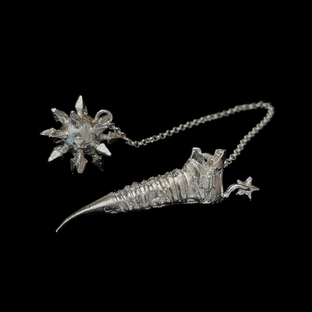 High Fantasy Pendant in Sterling Silver: Handmade Medieval Flail and ...