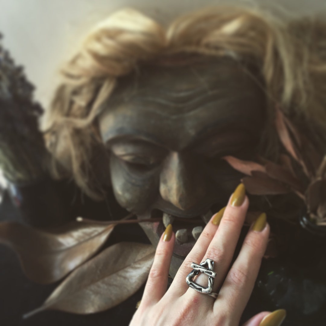 Earth Ring in Sterling Silver: Handmade Esoteric Symbol Jewelry, the ...