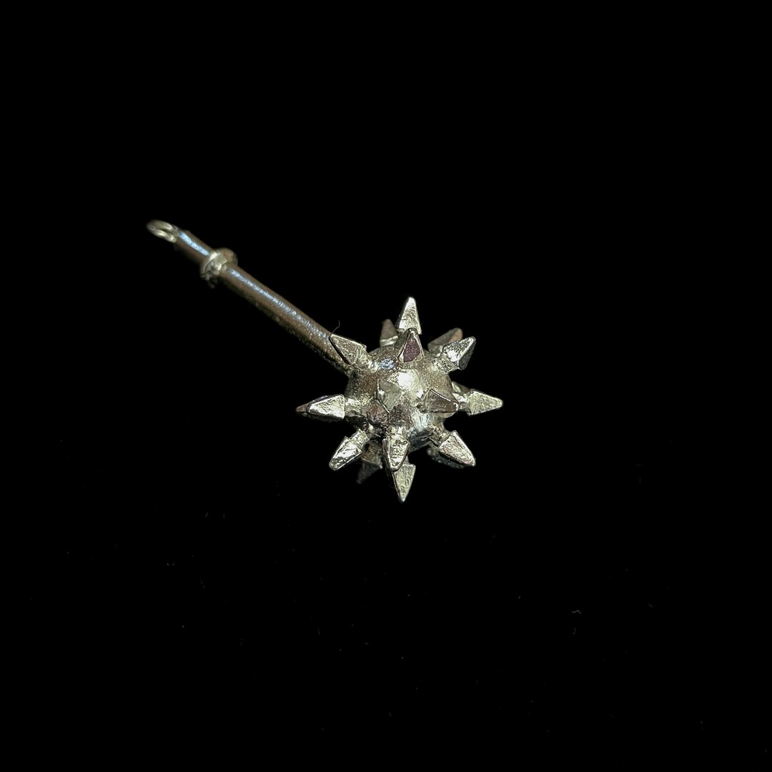 Morning Star Silver Pendant, Medieval Mace Necklace, Knight Weapon ...