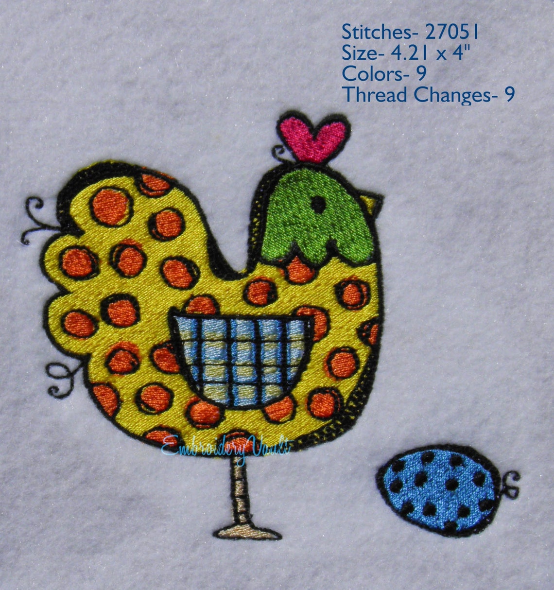 Hen 1 Embroidery Design, Multiple Formats - Etsy