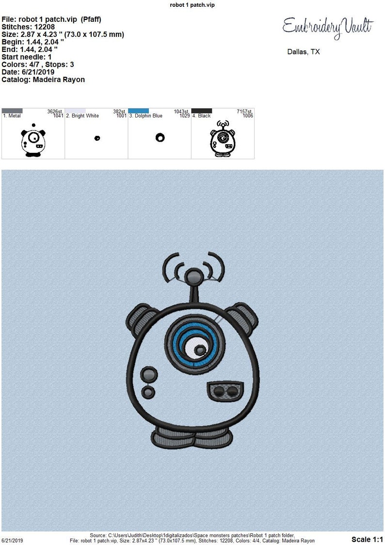 Alien Robot Patch 1 Embroidery Design, Multiple Formats - Etsy
