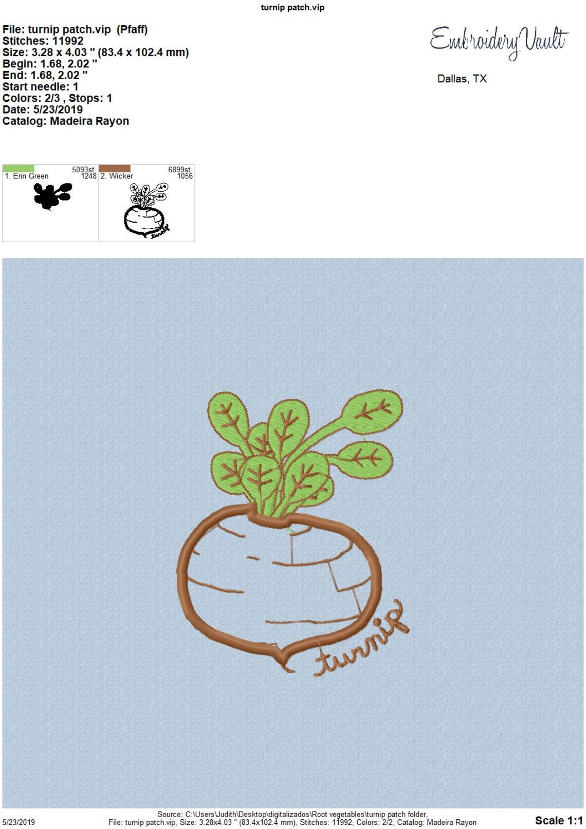 Root Vegetable, Turnip Patch Embroidery Design, Multiple Formats ...