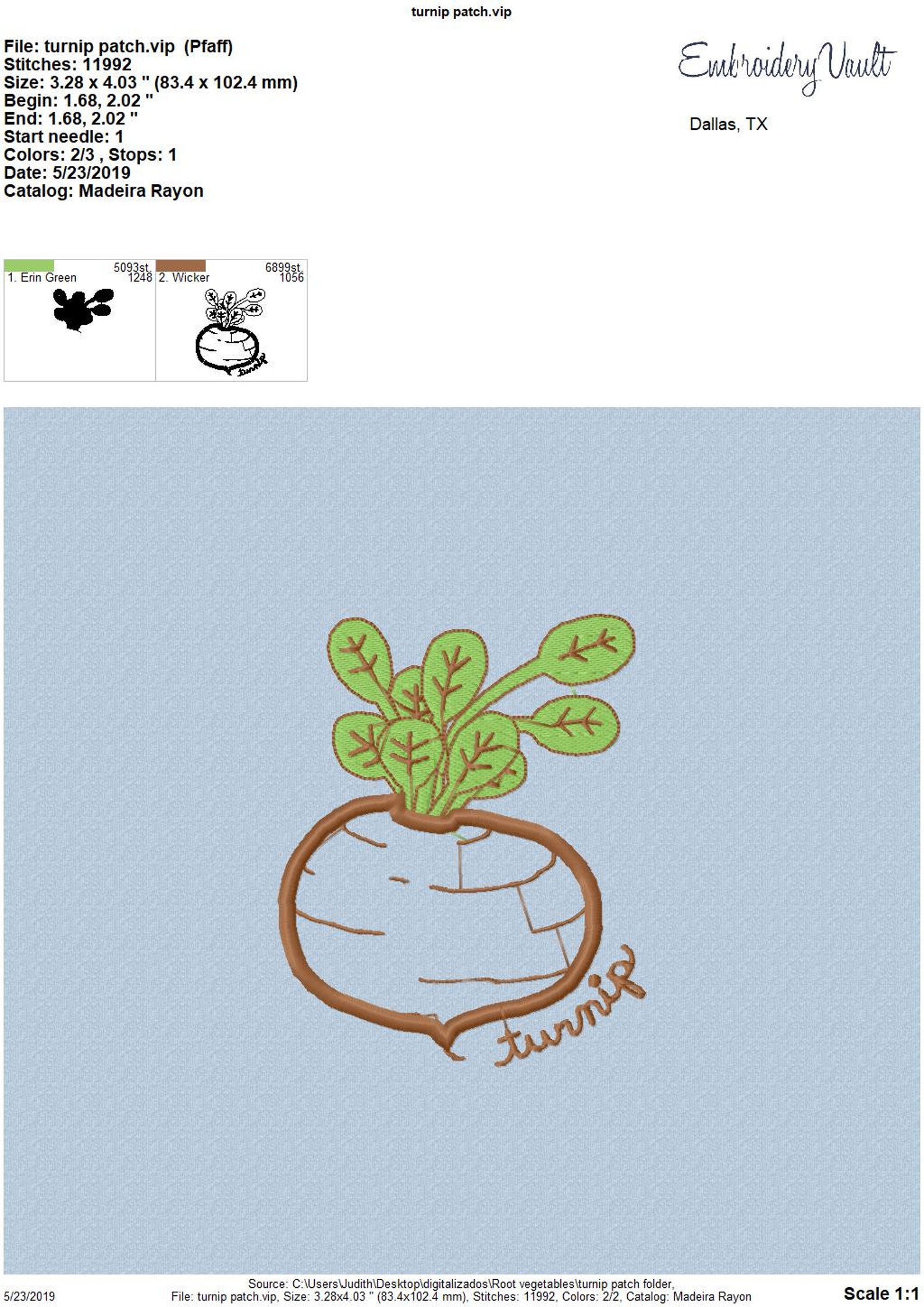 Root Vegetable, Turnip Patch Embroidery Design, Multiple Formats ...