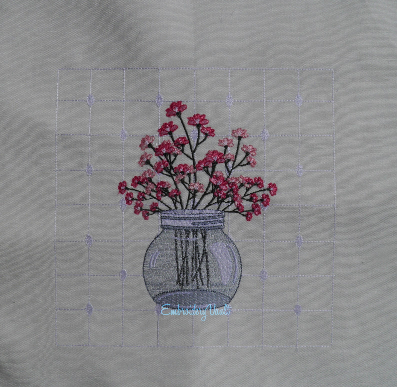 Window Flower Jar 4 Embroidery Design, Multiple Formats, Pillow ...