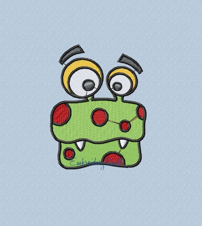 Space Alien Monster 8 Embroidery Design Multiple Formats | Etsy