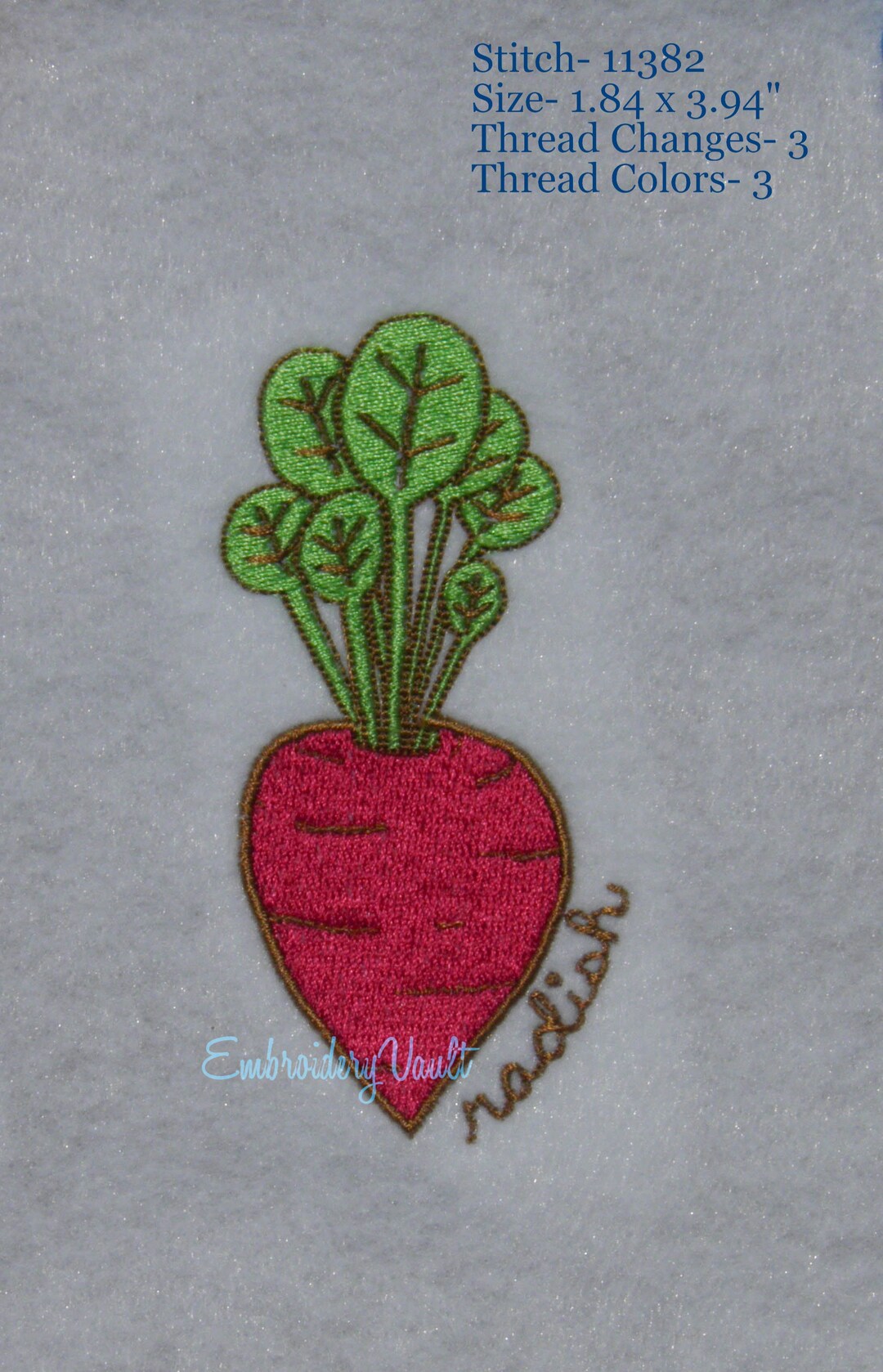 Root Vegetable, Radish Embroidery Design, Multiple Formats, Kitchen - Etsy