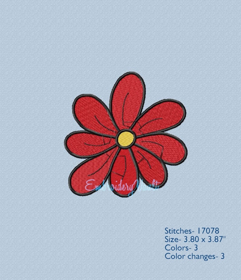 Flower Embroidery Design, Multiple Formats - Etsy