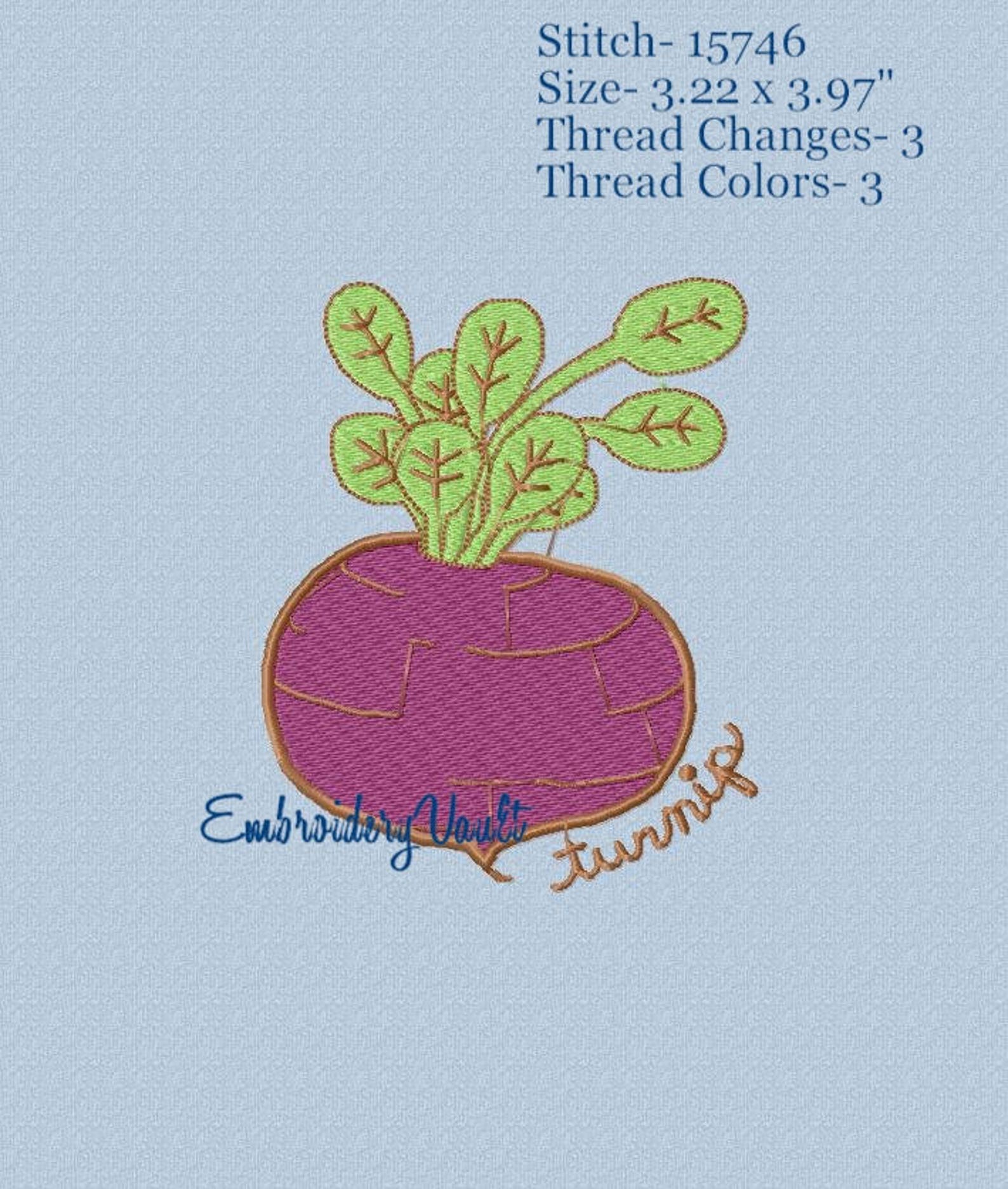 Root Vegetable, Turnip Embroidery Design, Multiple Formats, Kitchen - Etsy
