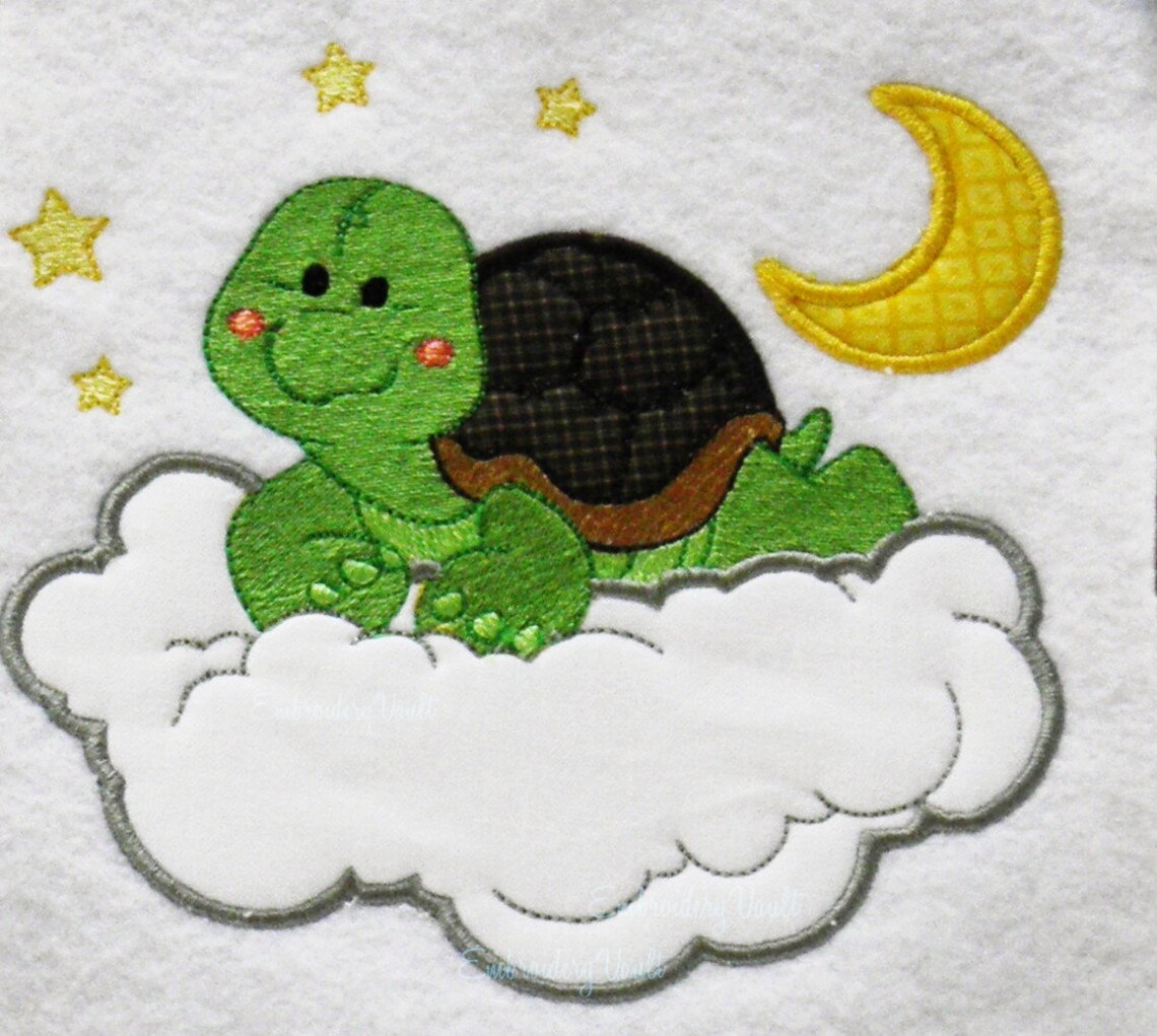 Sky Baby Turtle Patch Embroidery Design, Multiple Formats, Baby ...
