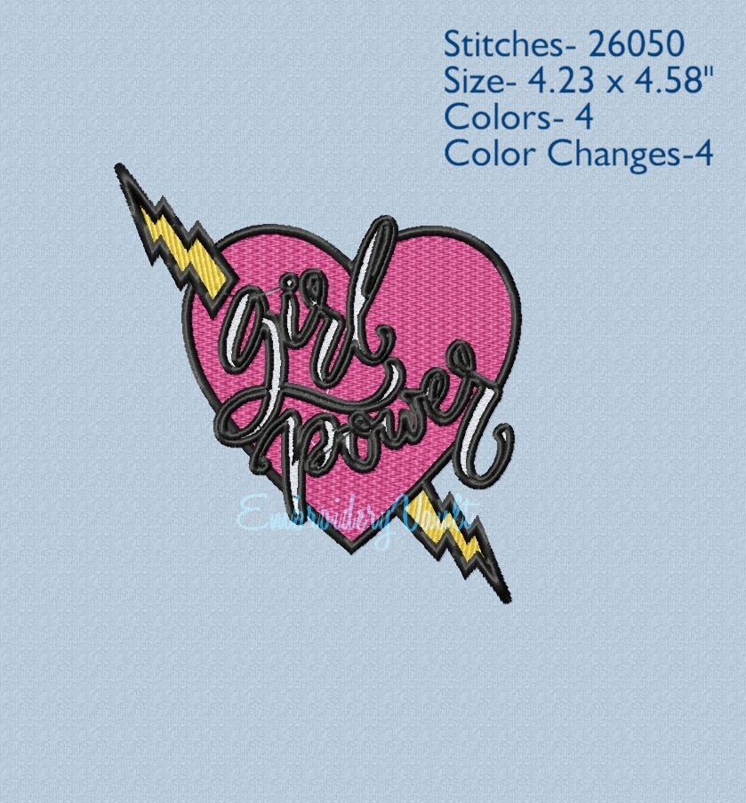 Girl Power Embroidery Design, Multiple Formats - Etsy
