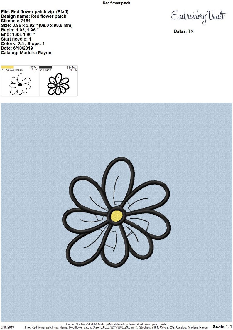 Flower Patch Embroidery Design, Multiple Formats - Etsy