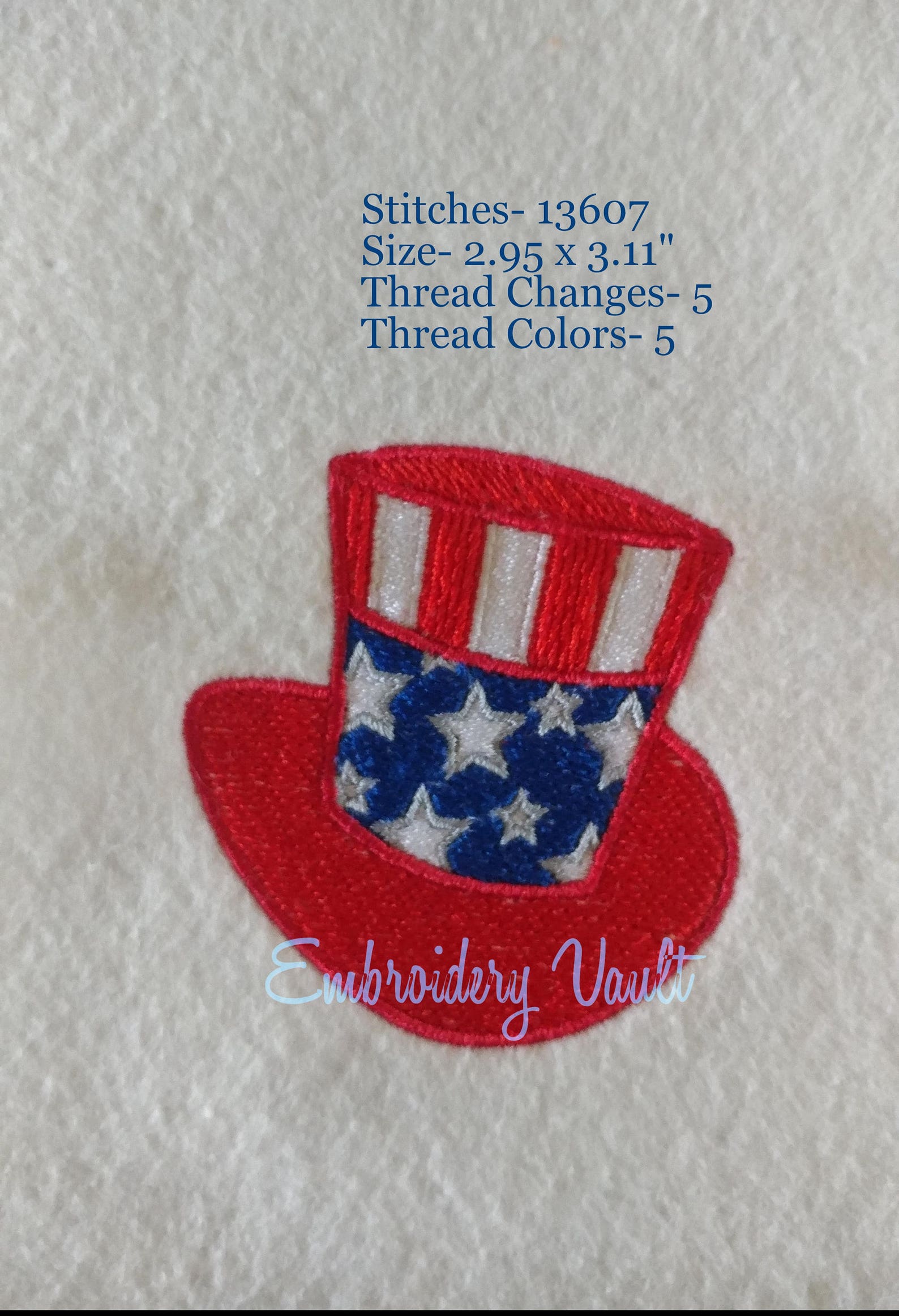 Uncle Sam's Hat Embroidery Design, Multiple Formats - Etsy