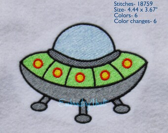Alien Spaceship 3 Embroidery Design. Multiple Formats | Etsy